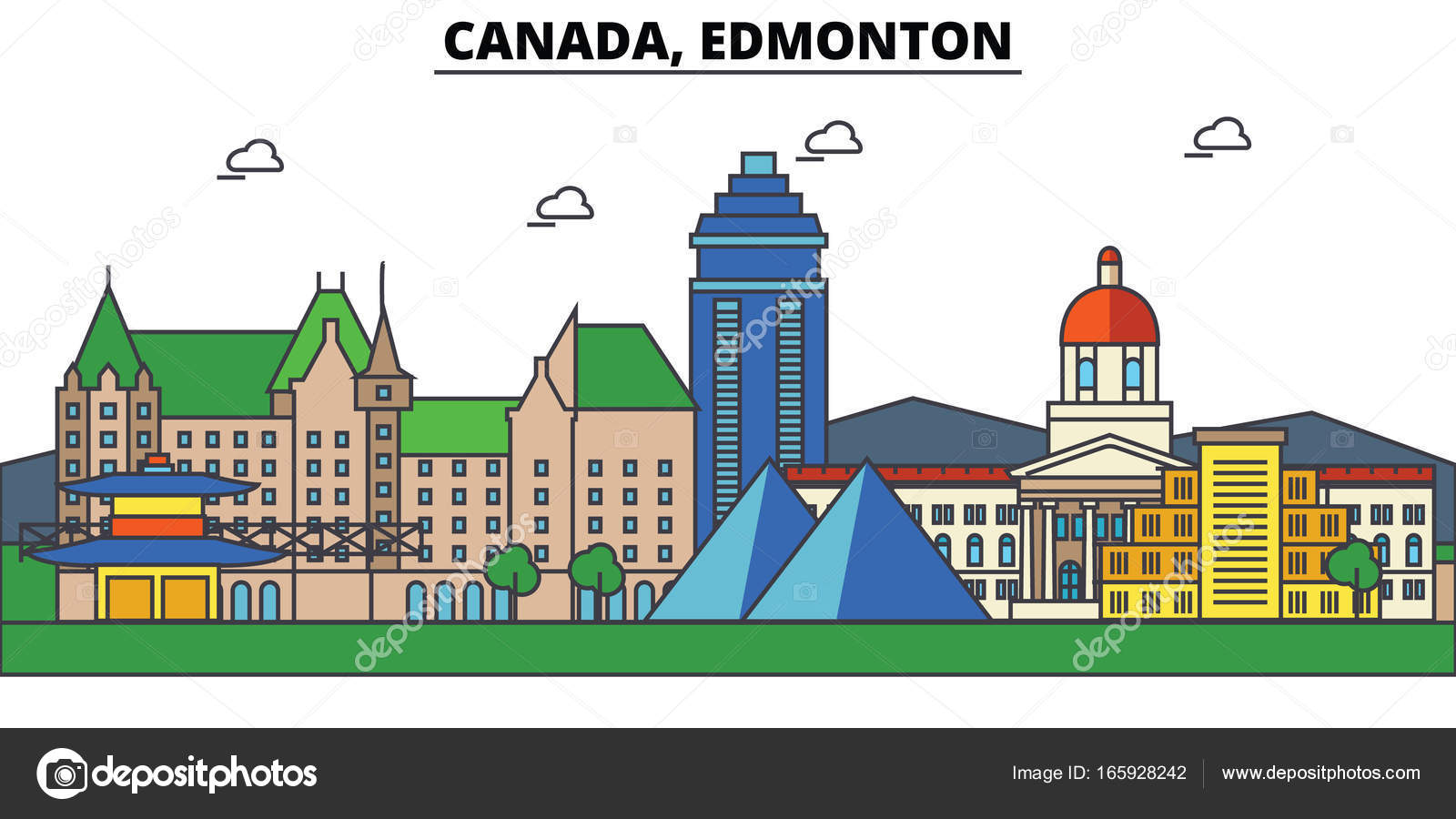 Canada, Edmonton. City skyline: architecture, buildings, streets ...