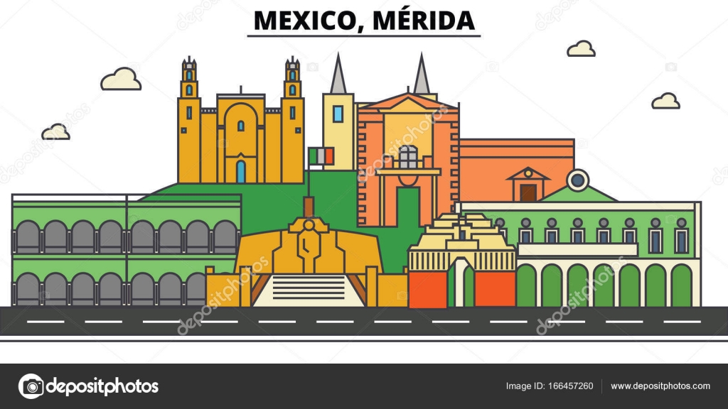 Mexico, Merida. City skyline, architecture, buildings, streets ...
