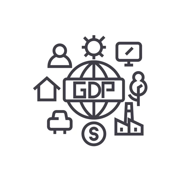 Economic growth line icon, vector. Economic growth outline sign ...