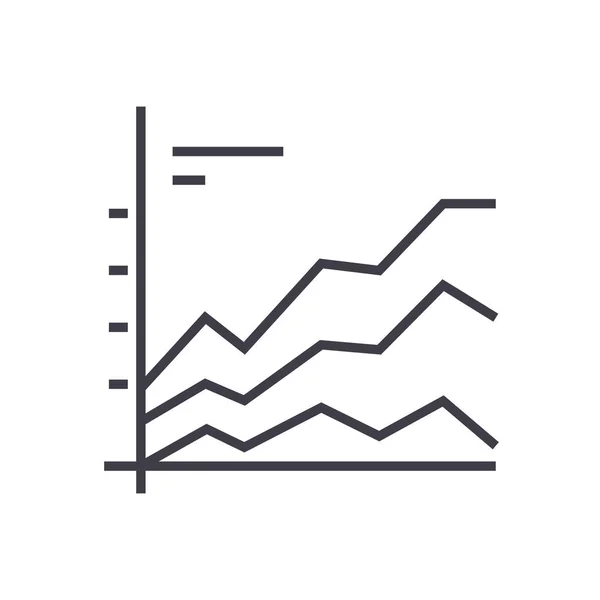 Diagram, timeline,spectrogram line icon concept. Diagram, timeline ...