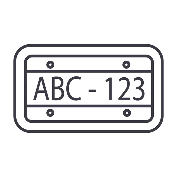 Car number line icon concept. Car number flat vector symbol, sign ...