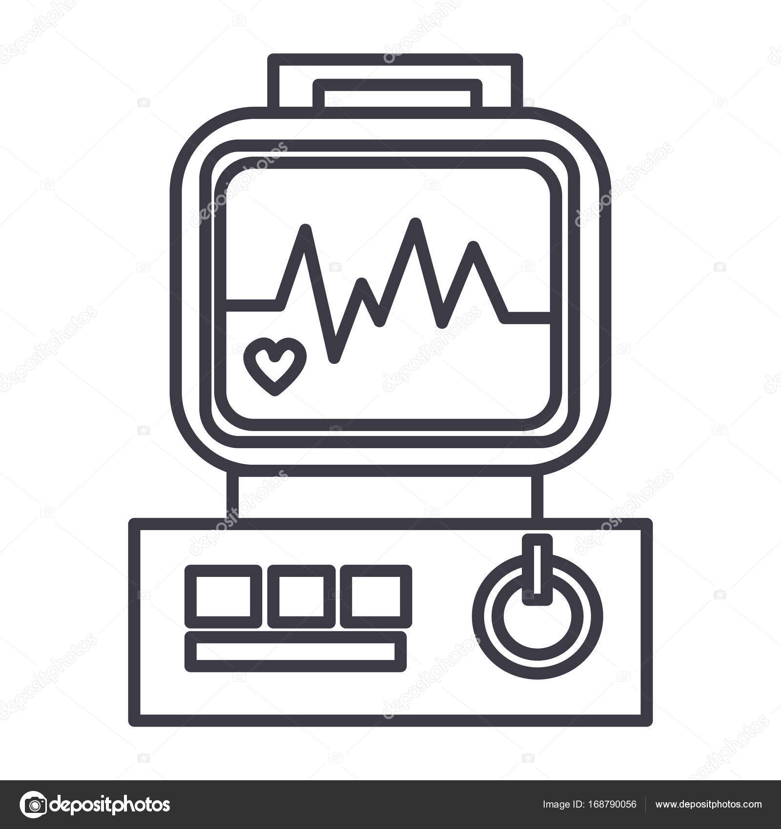 Electric lazor vector line icon, sign, illustration on background ...