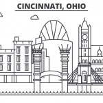 Usa, Cincinnati, Ohio architecture vector city skyline, travel ...