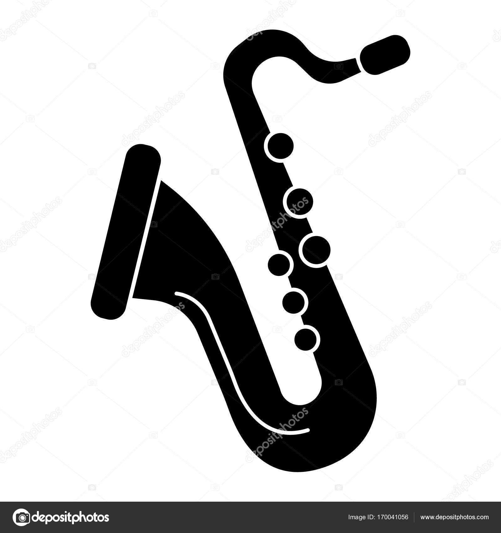 Saxophon icon, vector illustration, black sign on isolated background ...