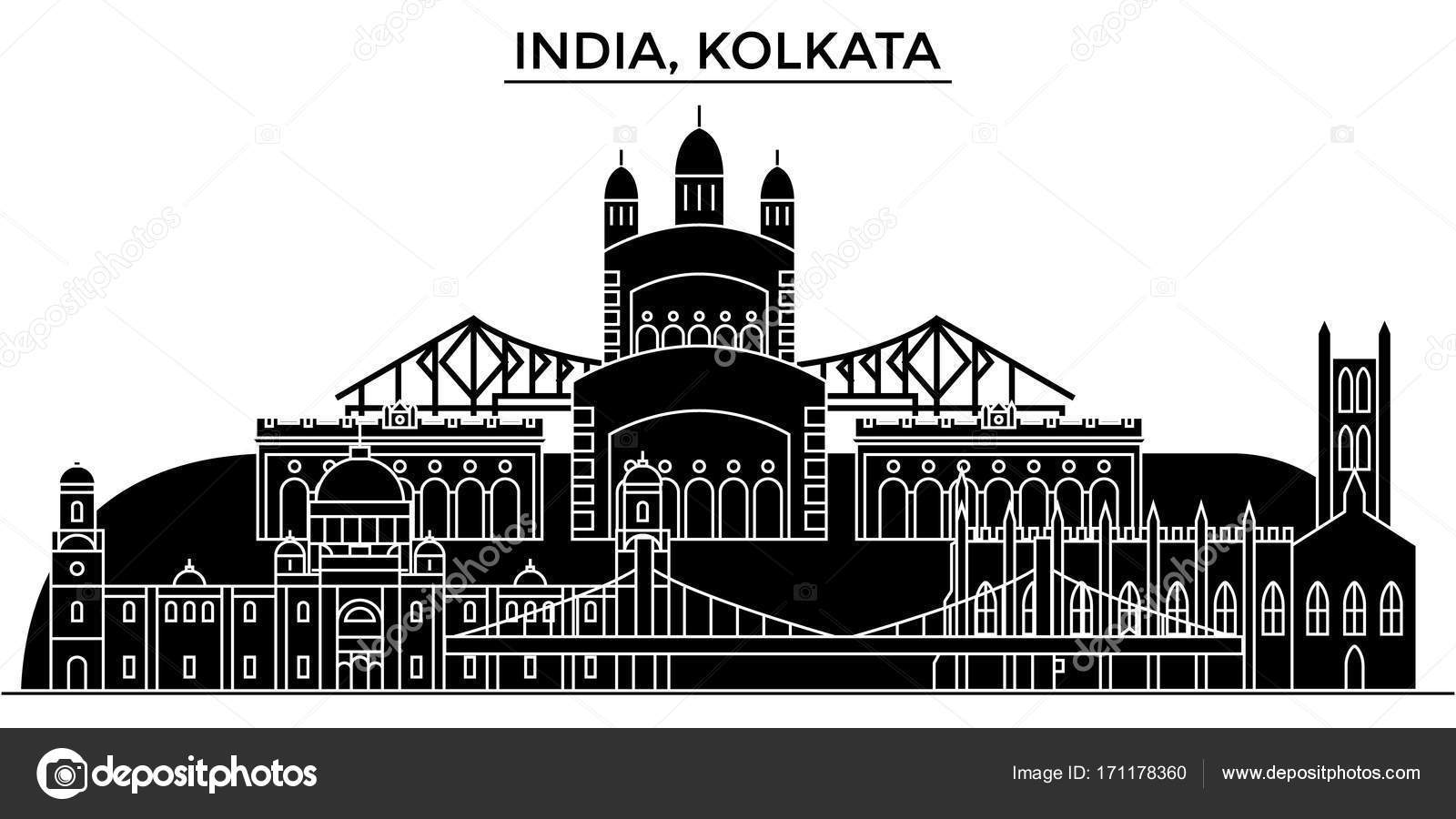 India, Kolkata architecture urban skyline with landmarks, cityscape ...