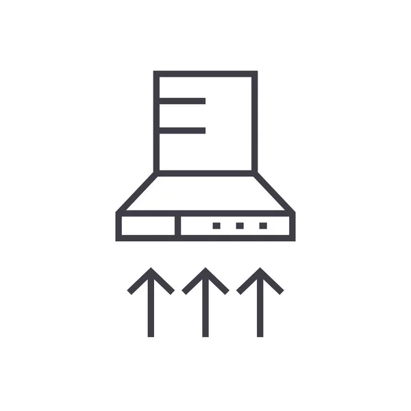 Cooker hood line icon, vector. Cooker hood outline sign, concept symbol ...