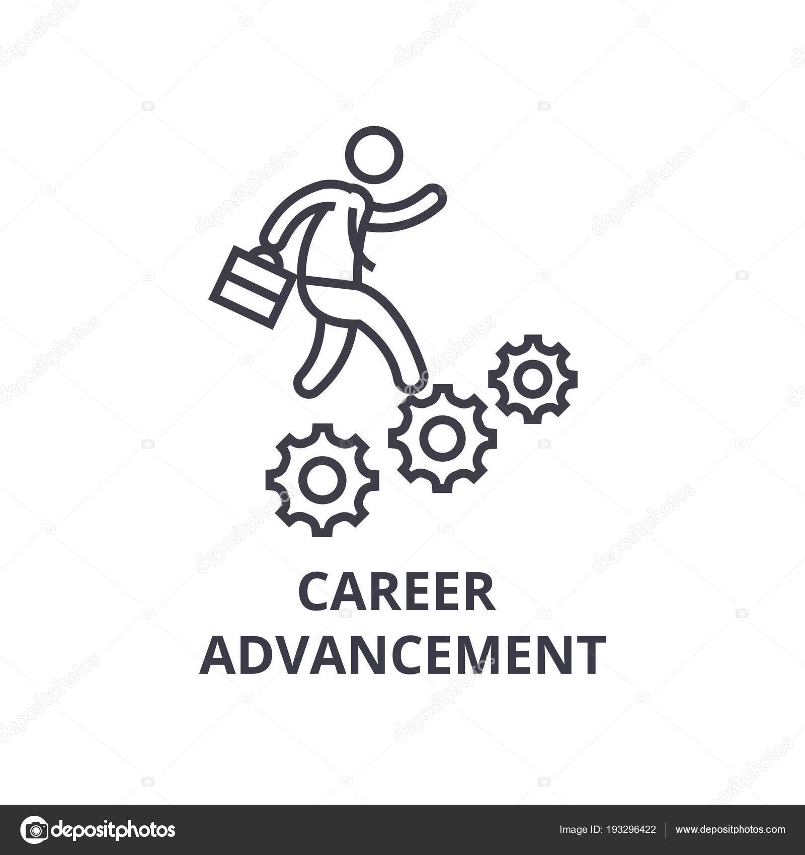 Career advancement thin line icon, sign, symbol, illustation, linear concept, vector Stock ...