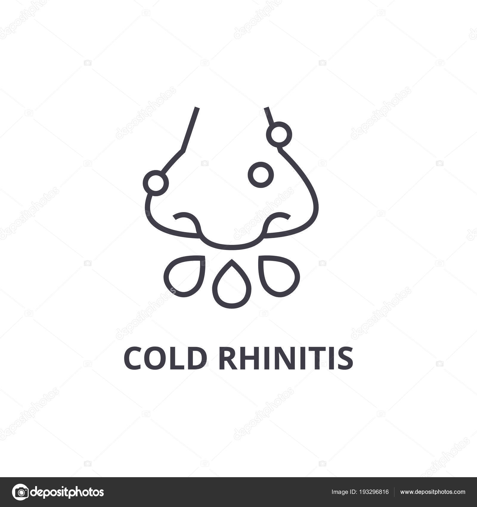 Cold rhinitis thin line icon, sign, symbol, illustation, linear concept ...