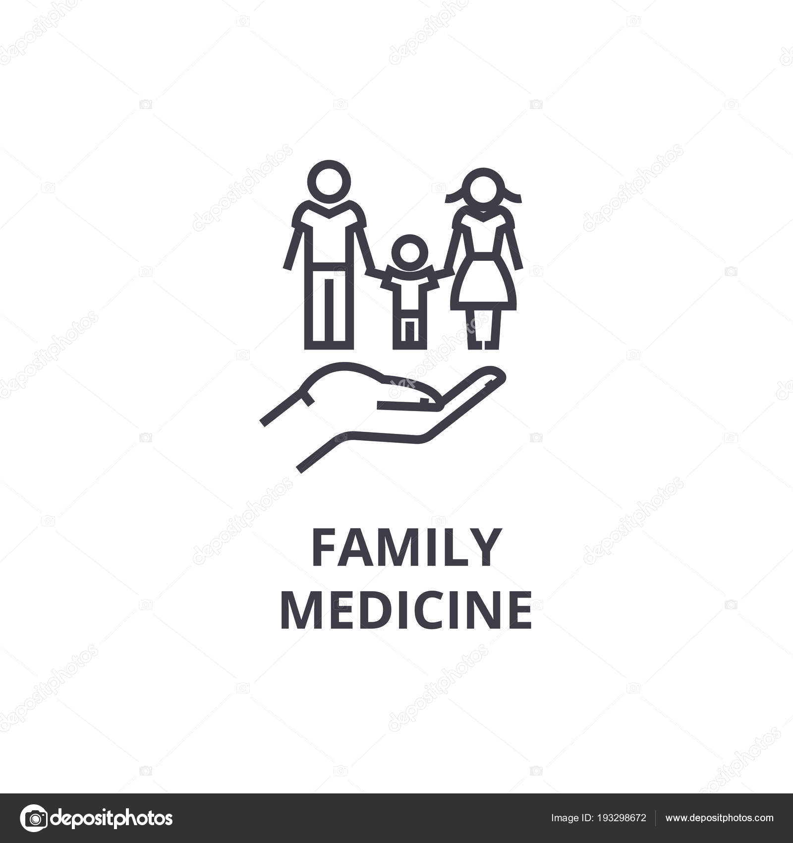 Family medicine thin line icon, sign, symbol, illustation, linear concept, vector Stock Vector ...