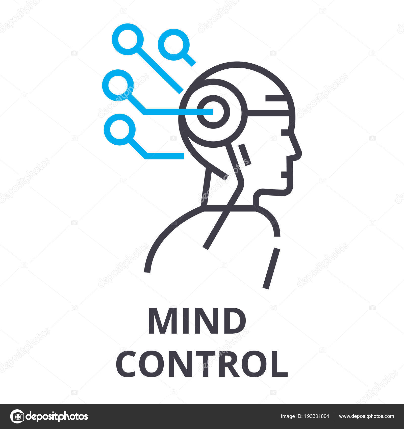 Mind control thin line icon, sign, symbol, illustation, linear concept, vector Stock Vector by ...
