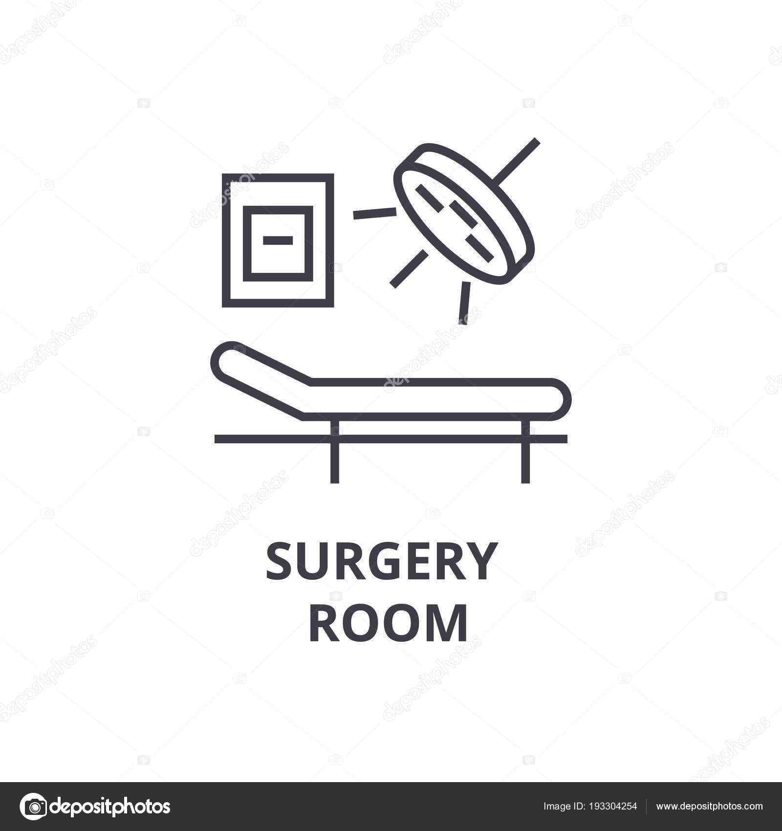 Surgery room thin line icon, sign, symbol, illustation, linear concept ...
