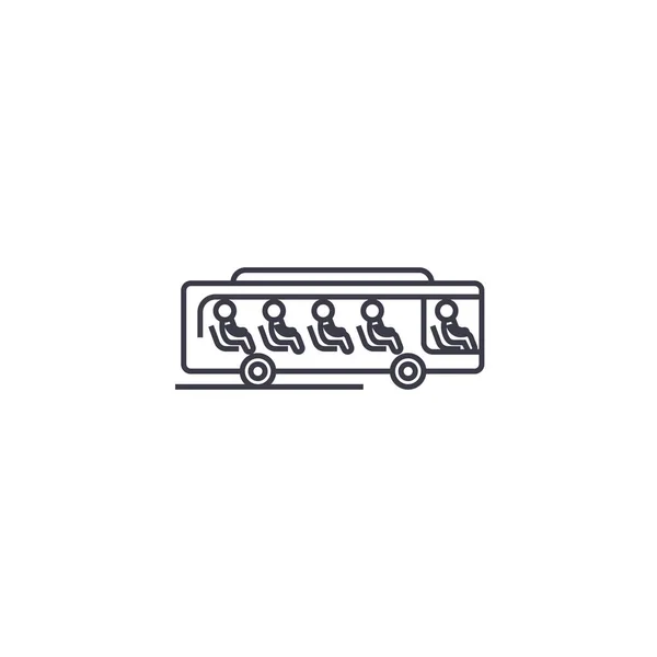 Bus thin line icon concept. Bus linear vector sign, symbol ...