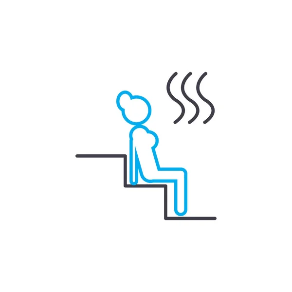 Baño turco vector de línea delgada icono del trazo. Esquema de baño ...