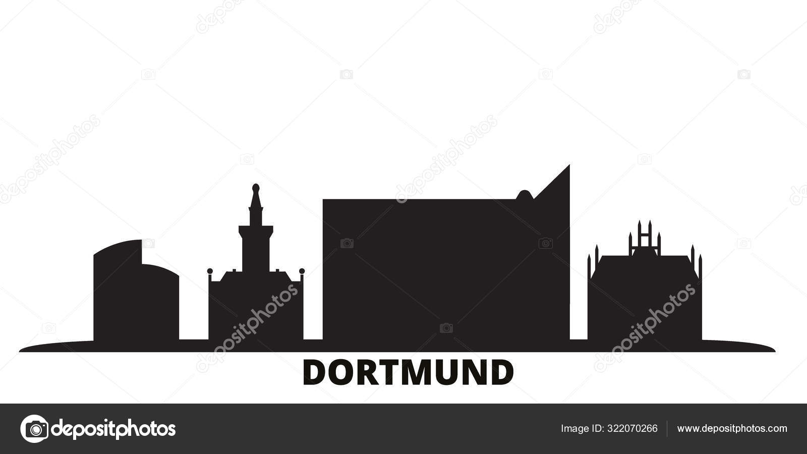 Germany, Dortmund city skyline isolated vector illustration. Germany ...