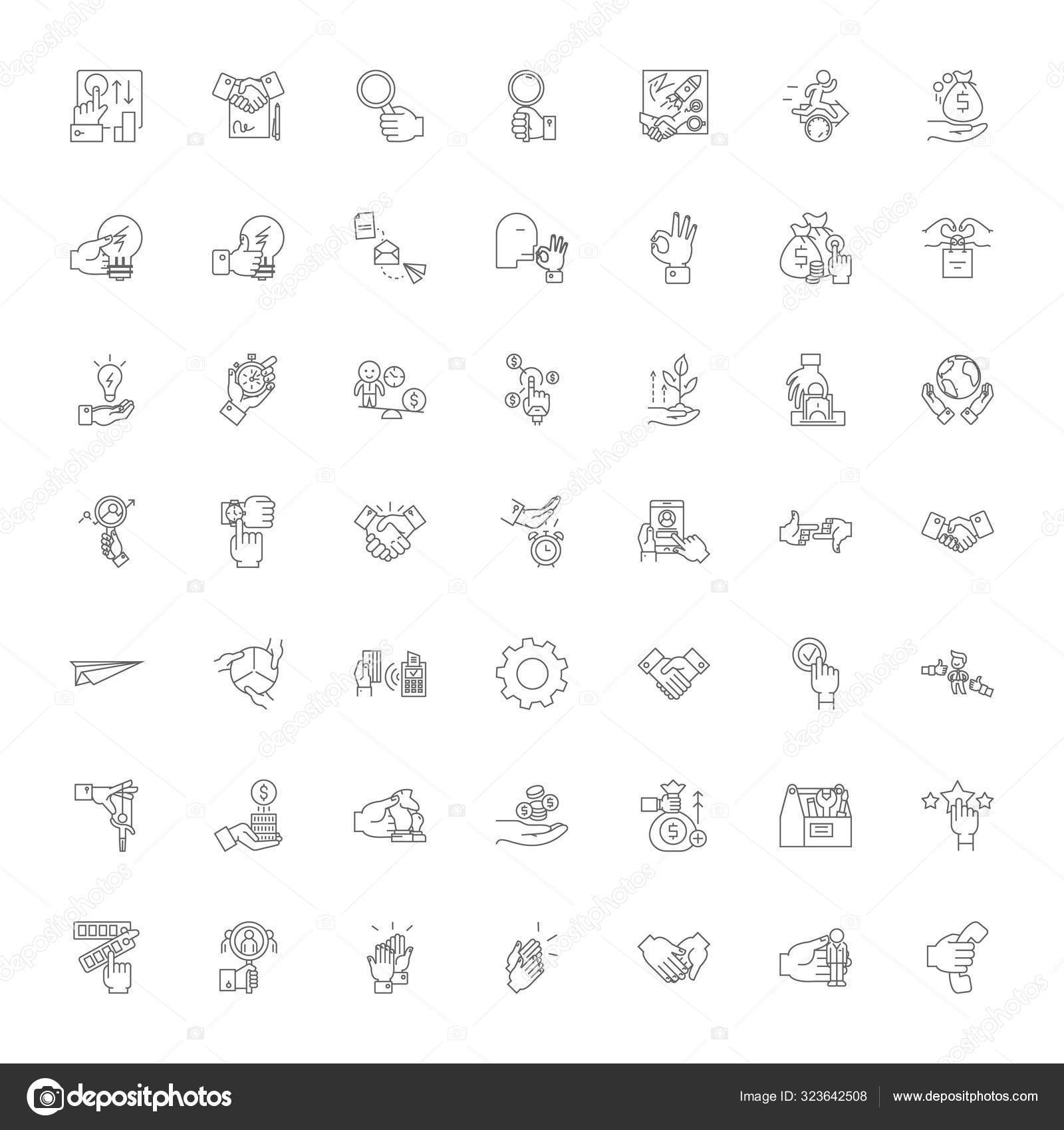 Business solutions linear icons, signs, symbols vector line illustration set Stock Vector by ...