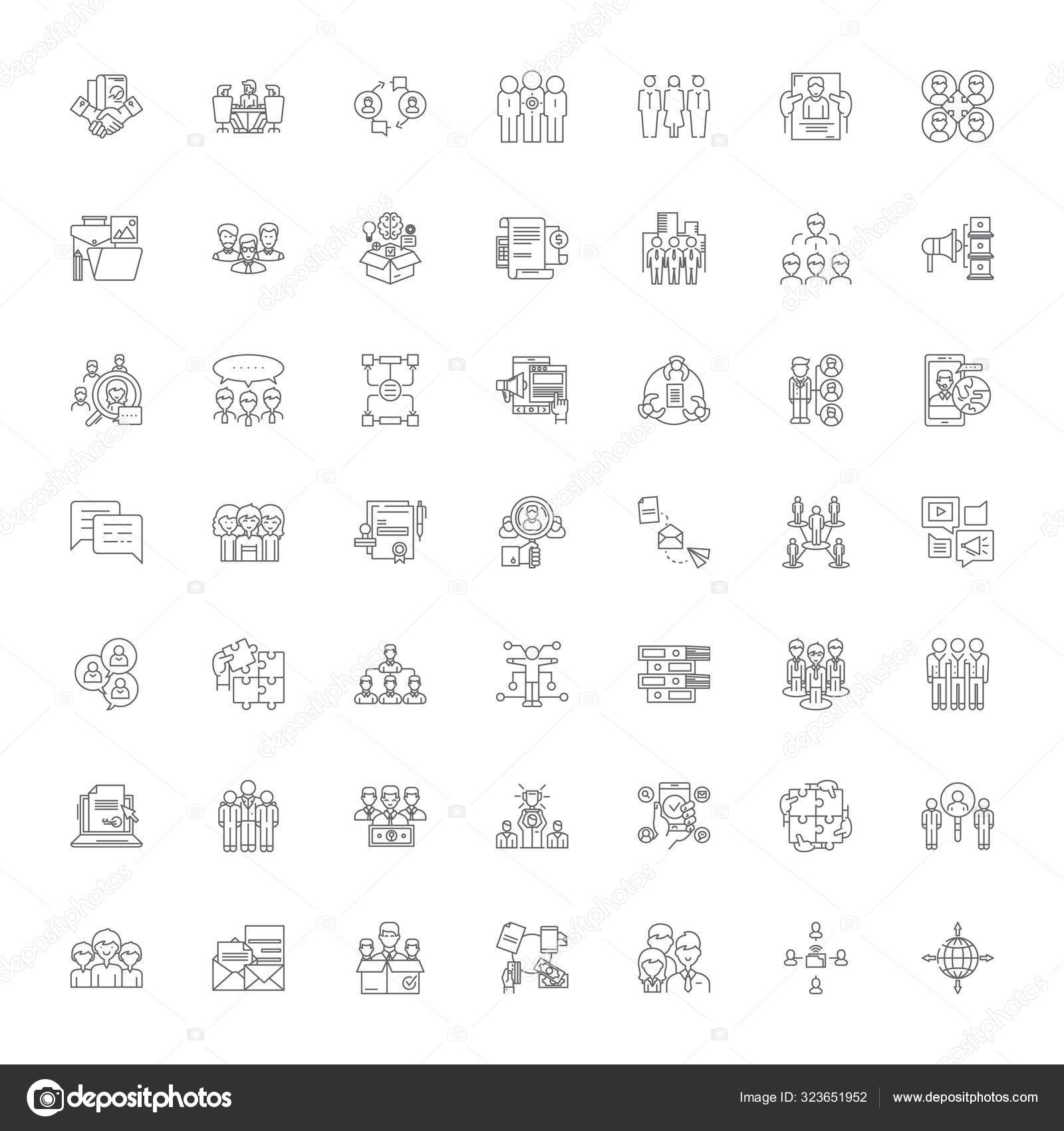 Department organization linear icons, signs, symbols vector line ...