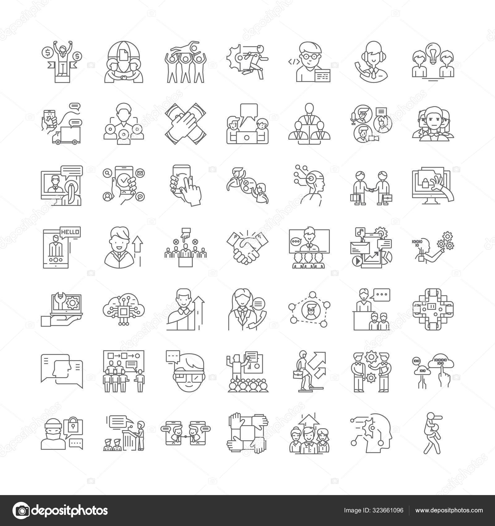 Maintenance linear icons, signs, symbols vector line illustration set ...