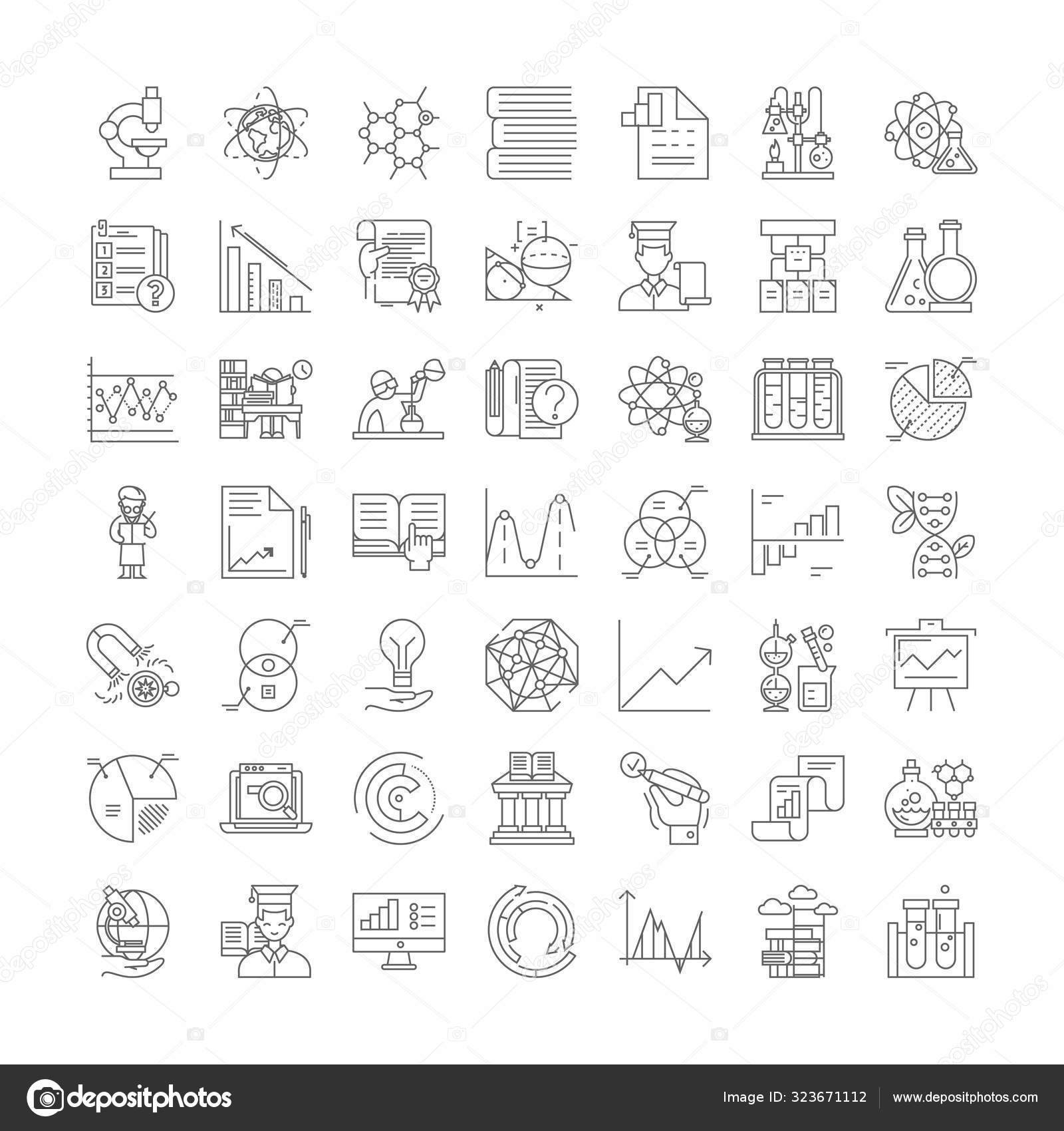 Examination linear icons, signs, symbols vector line illustration set ...