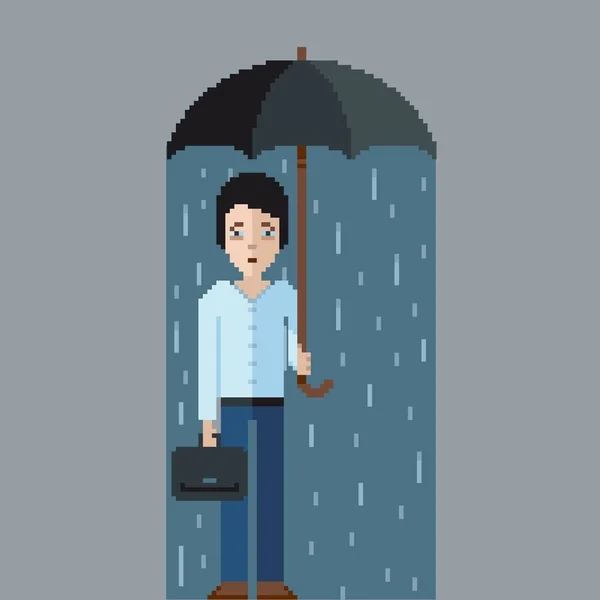 Depression concept - pixel art video game style illustration — Stock ...