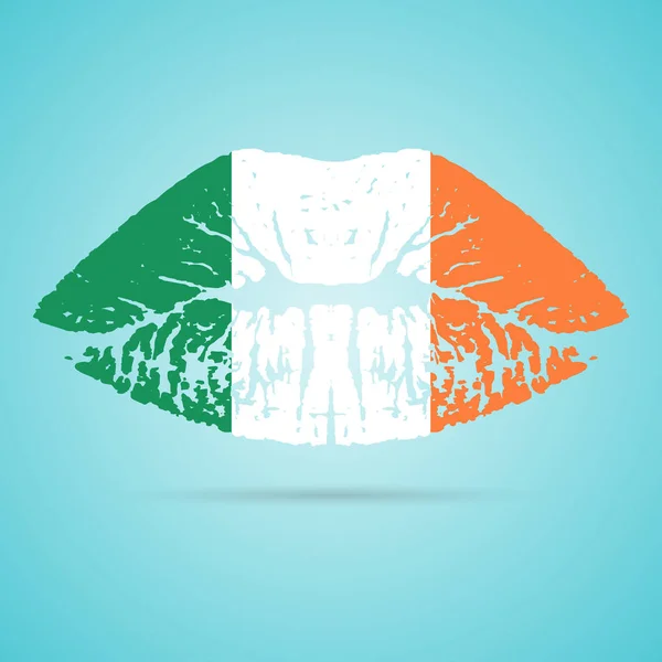 France Flag Lipstick On The Lips Isolated On A White Background. Vector ...