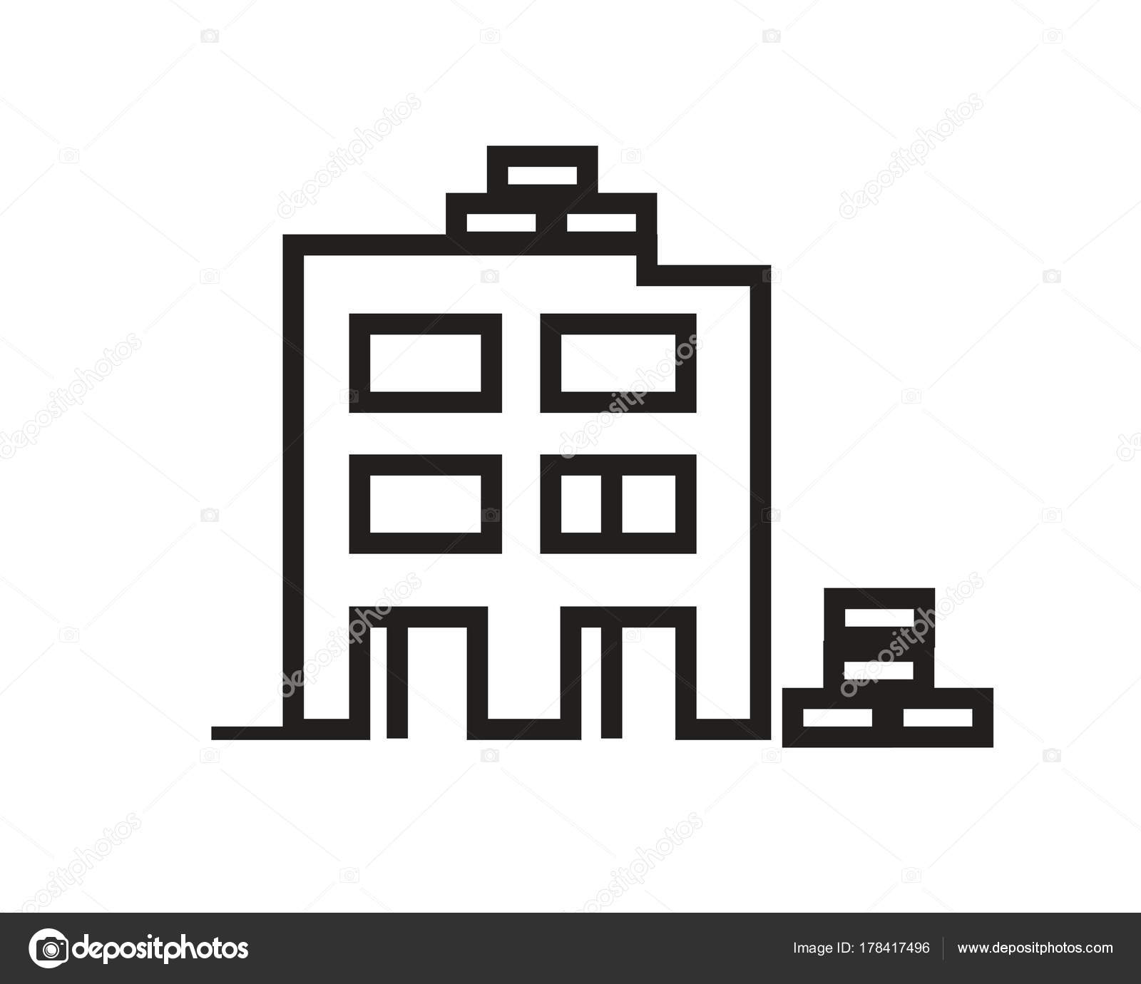 Uncompleted Building Icon Building Construction Icon Design Isolated ...