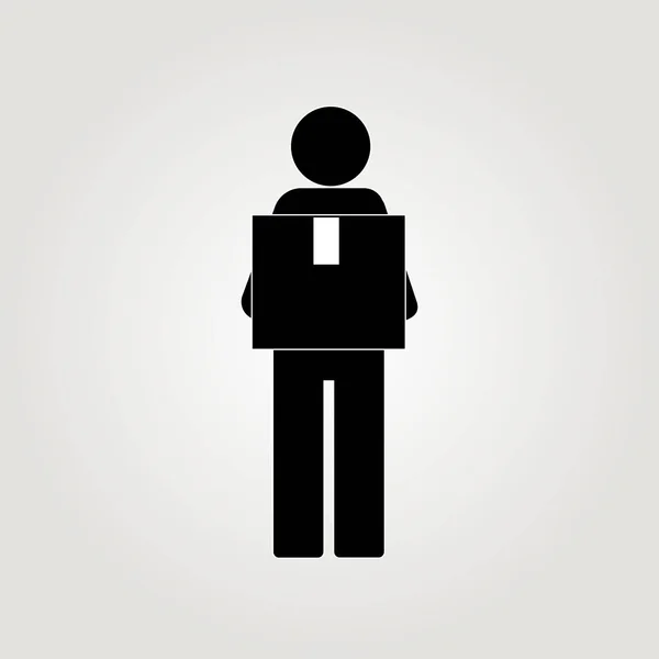 Delivery Man Postman Courier Post Stick Figure Pictogram Icon — Stock ...