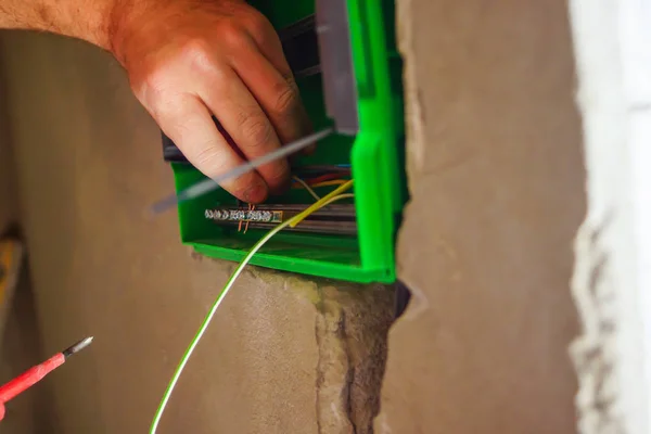 Electrical cable in galvanized conduit pipe connection Stock Photo by ...