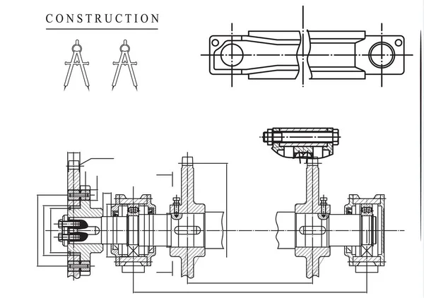 Drawing and 3d model gear mechanism on a white Stock Vector Image by ...