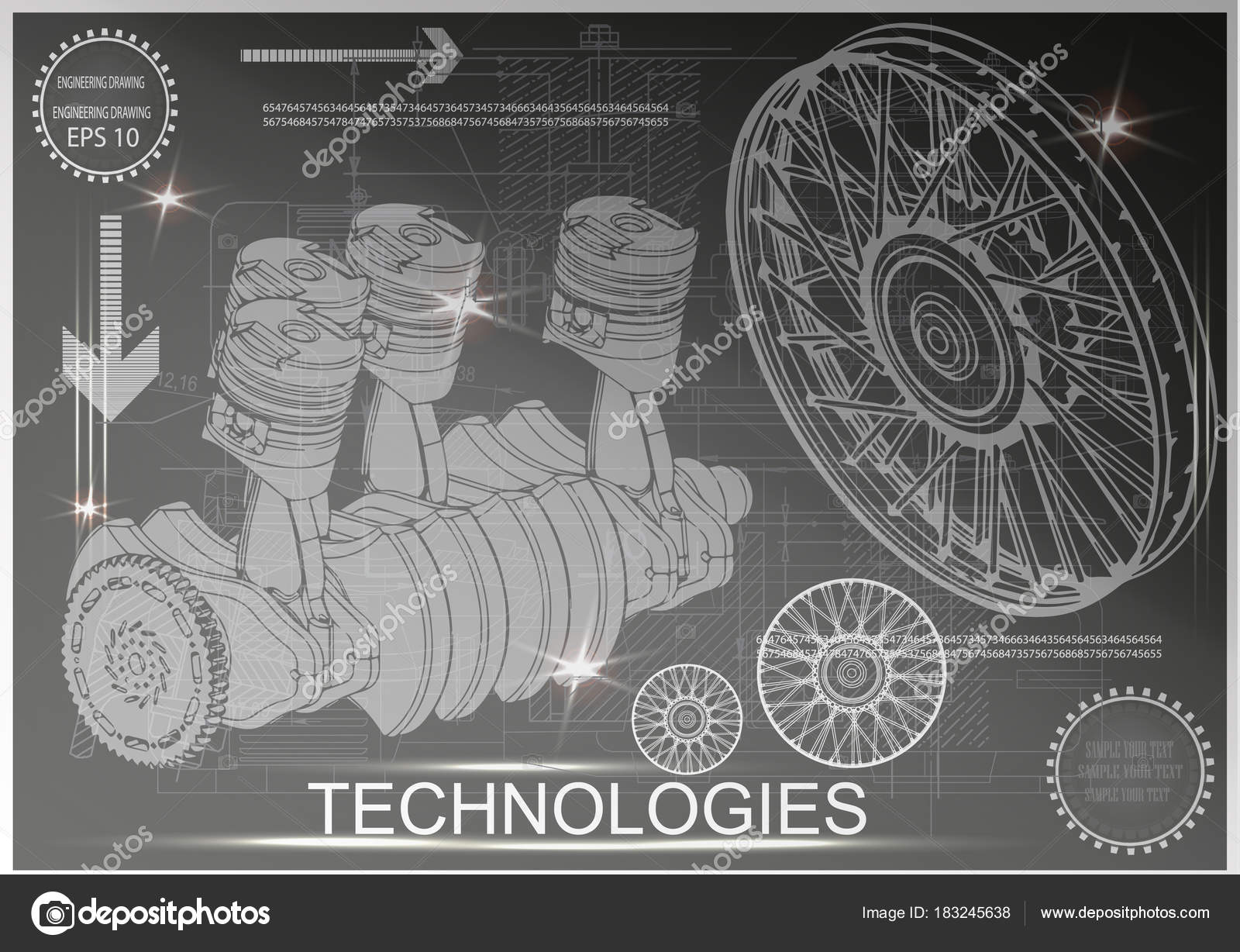 Car engine and wheels Stock Vector by ©volodya_nikiforov_97@mail.ru ...