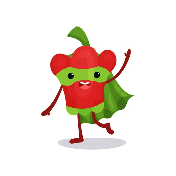 Cartoon illustration of comics superhero pear with red cape and mask ...