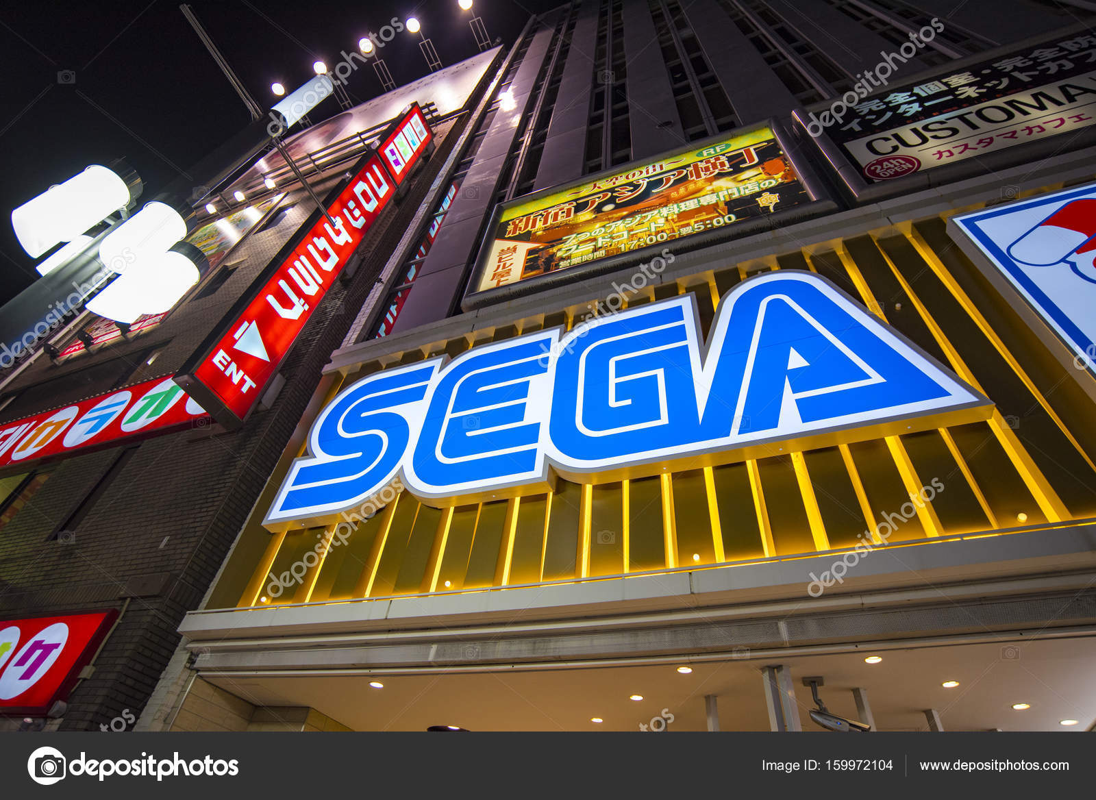 Sega logo on the wall of a shopping mall in Tokyo — Stock Editorial ...
