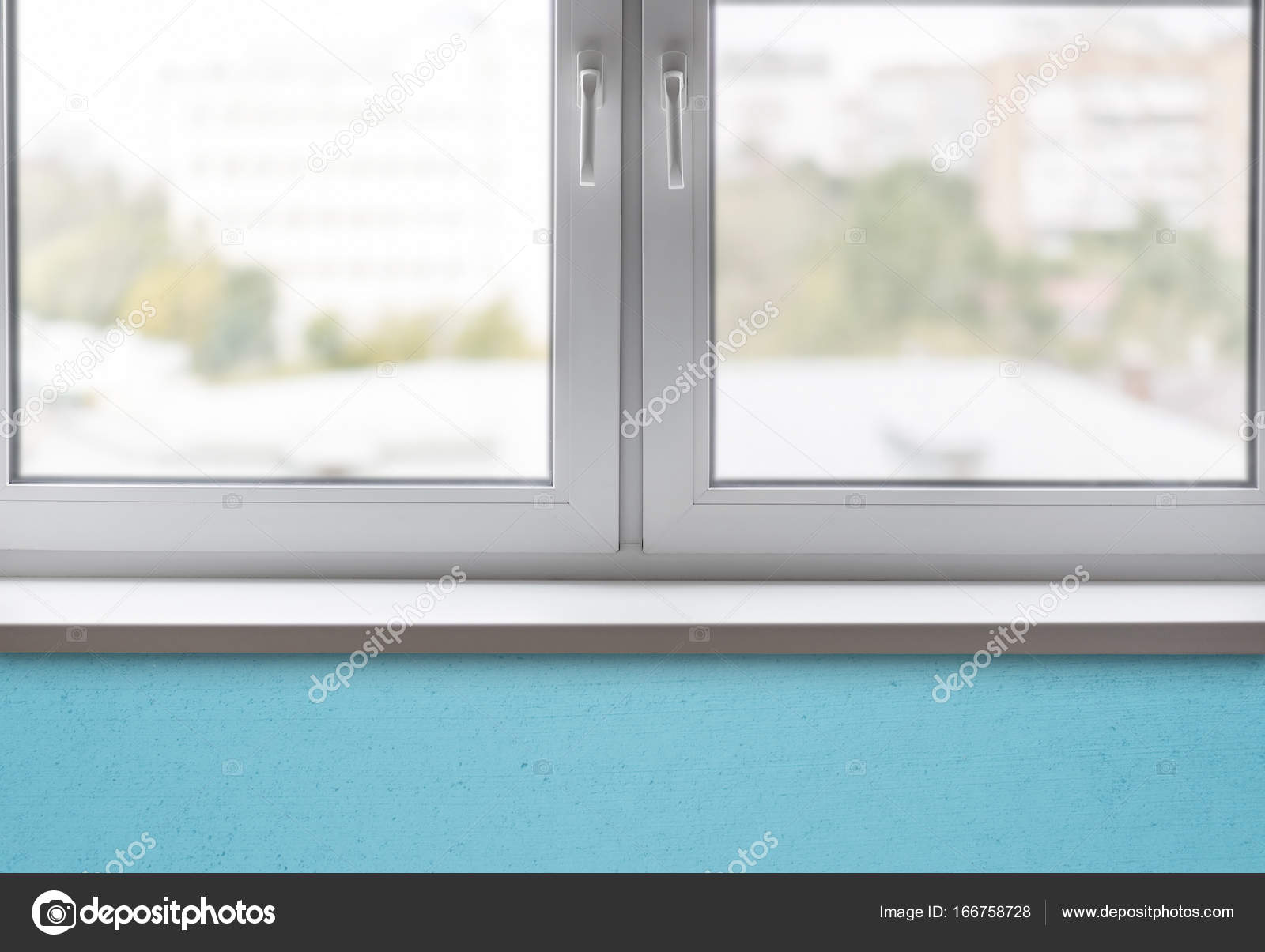 Close-up part of the clean white window and sill in a room — Stock ...