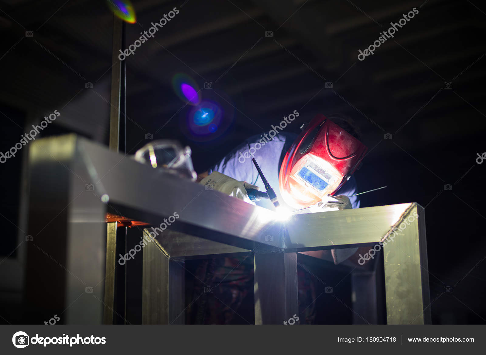 Welder Work Using Tig Handle — Stock Photo © mahod84 #180904718