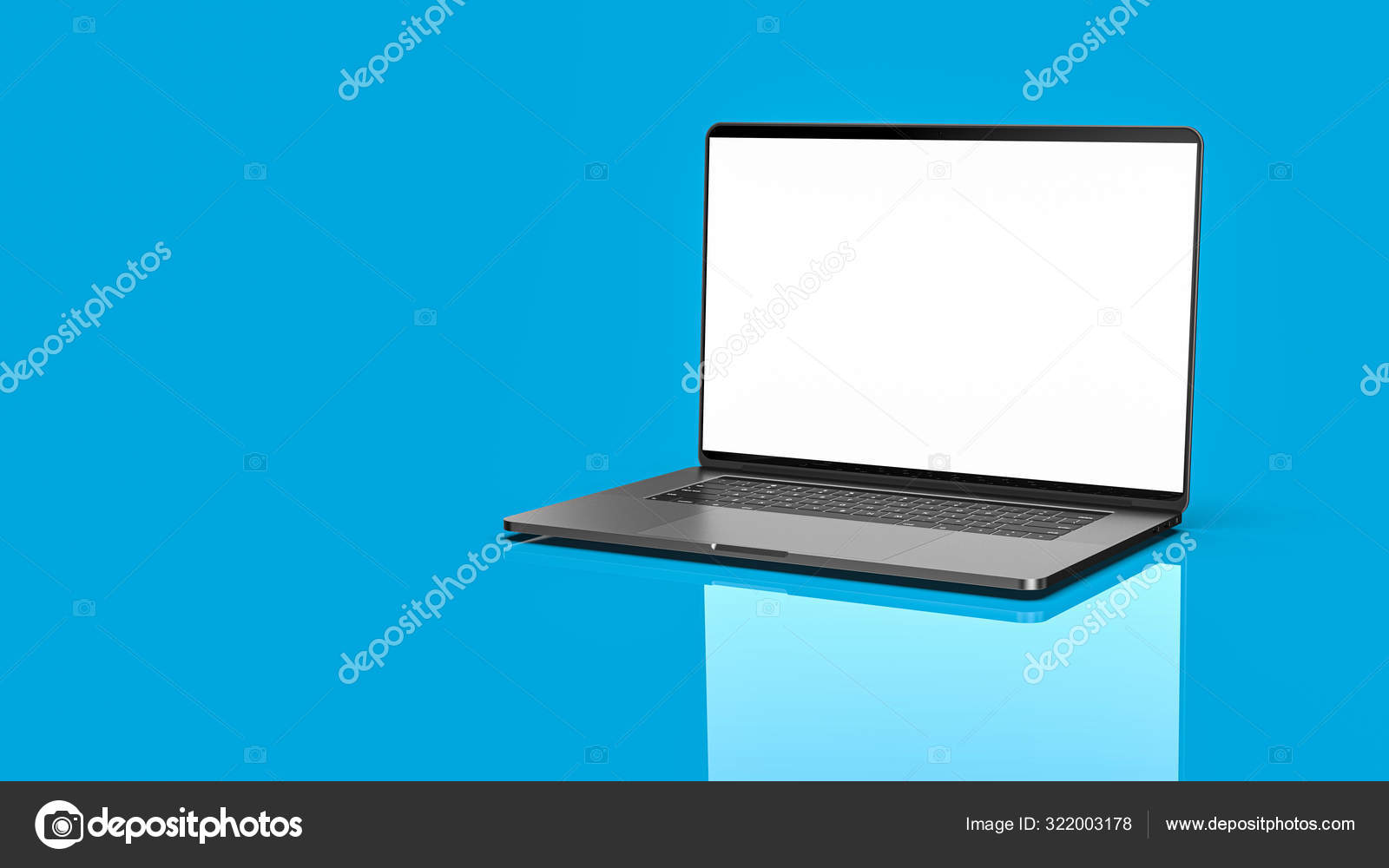 Laptop Templates Blue Background Template Mockup Design — Stock Photo ...