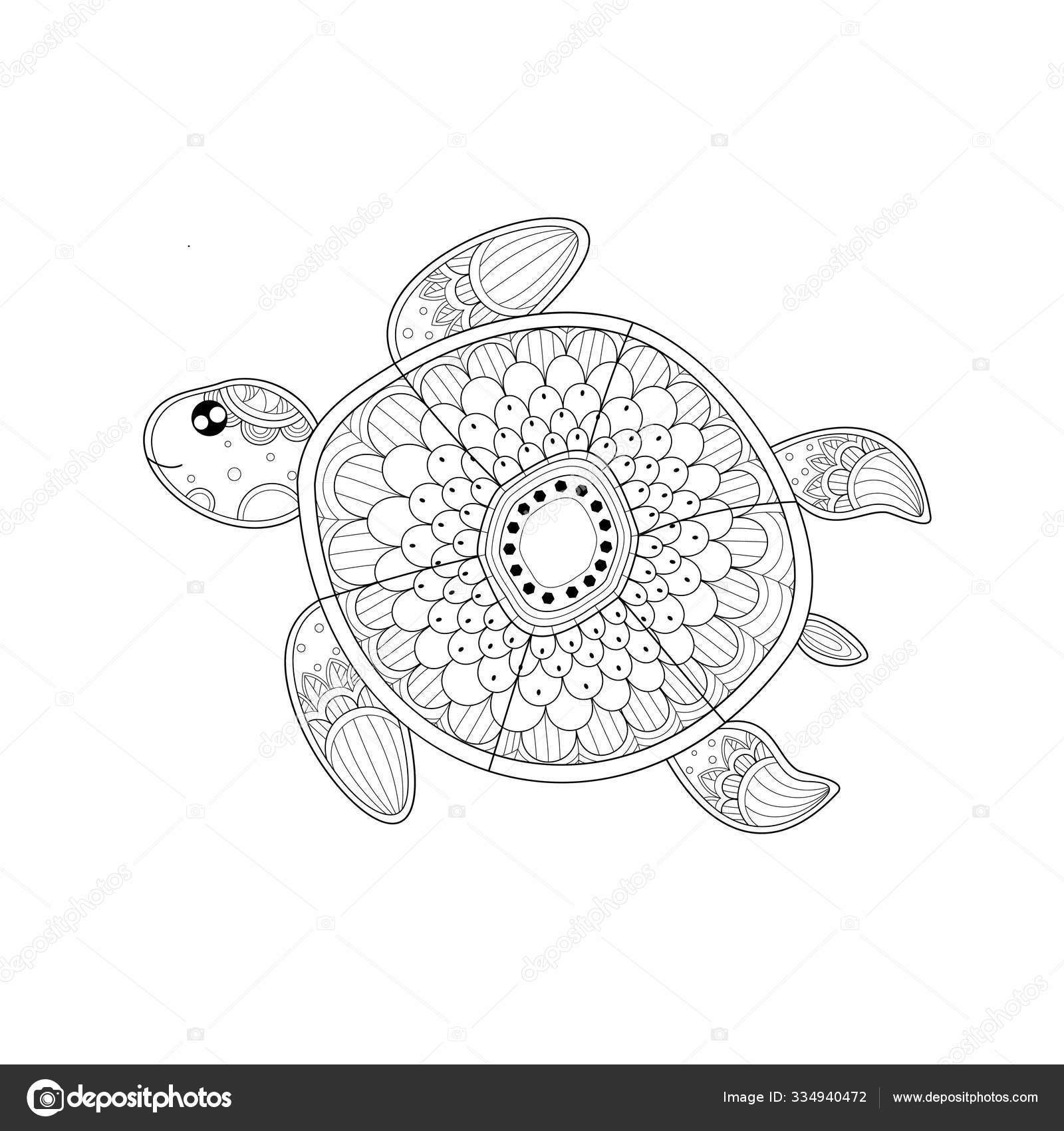 Adult Coloring Pages Turtle Zentangle Doodle Coloring Pages