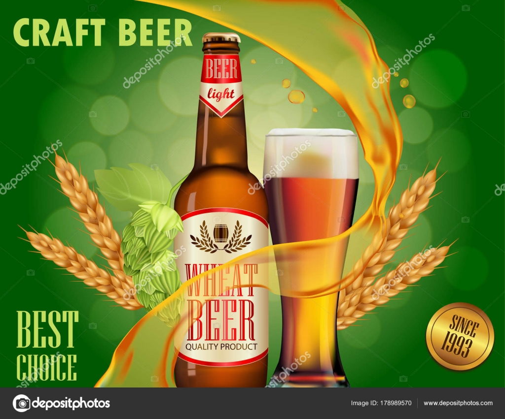 Beer Advertisement Design Poster Template Classic White Beer Package ...