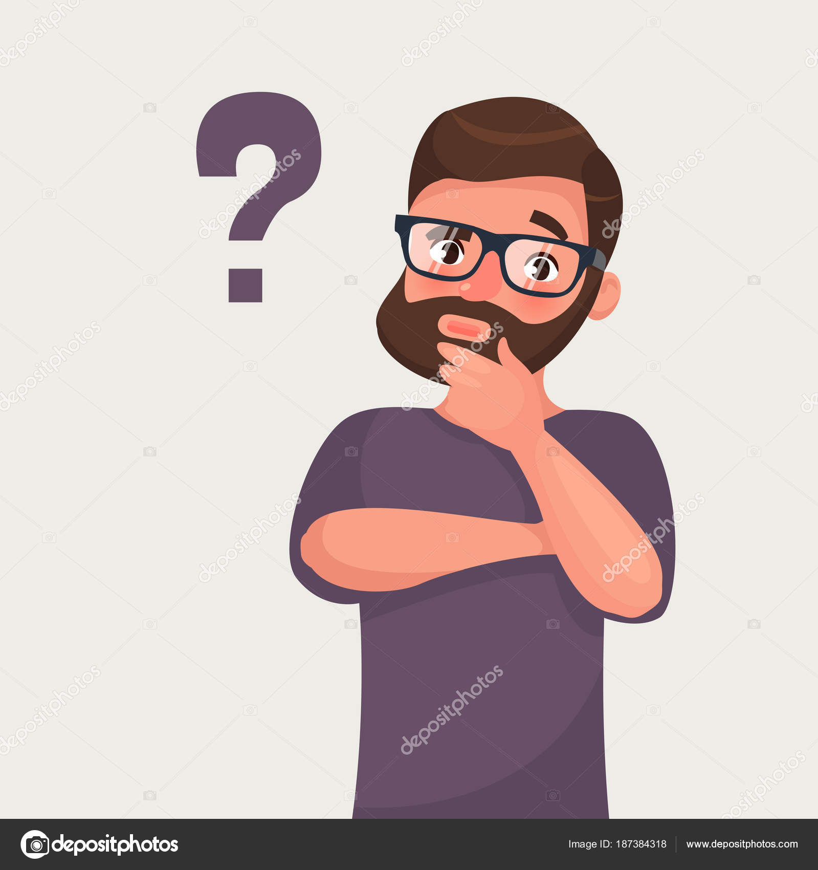Thinking Man Question Mark Vector Illustration Cartoon Style Stock ... Thinking Man Question Mark Vector Illustration Cartoon Style Stock ...
