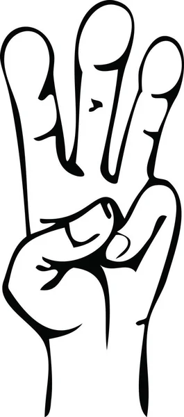 Cartoon Hand Line Drawing 1 Finger — Stock Vector © THPStock #154727460