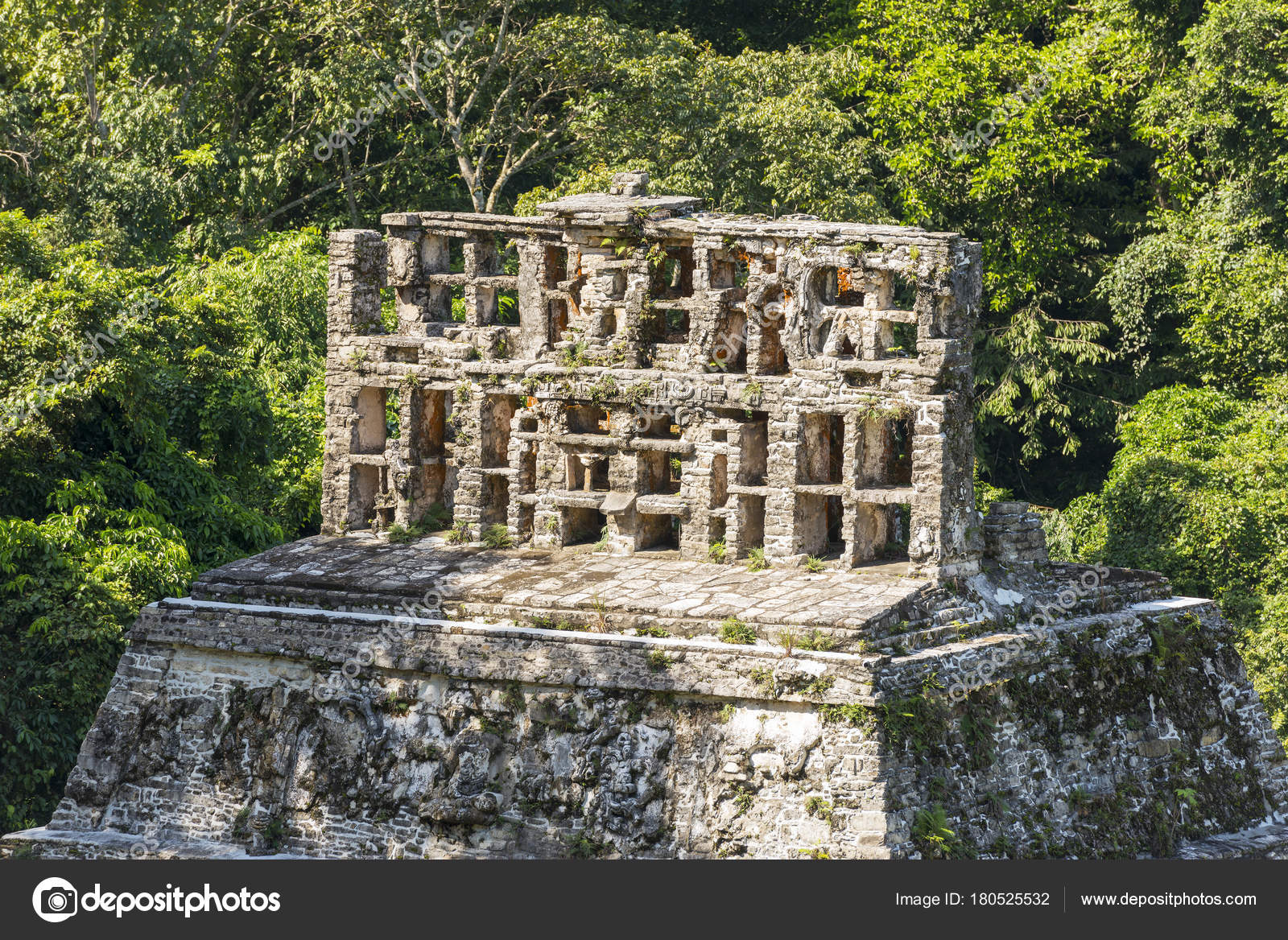 Palenque Mexico November Mayan Temple Ruins Featuring Ornamental Roof ...