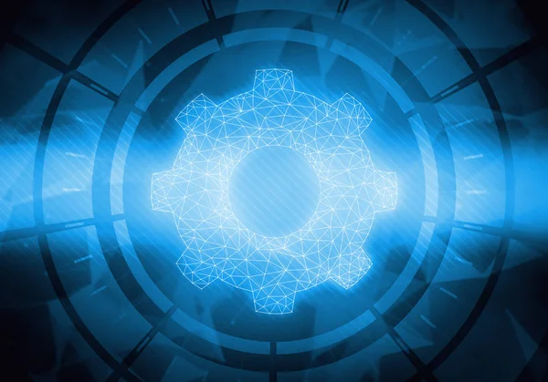 Concept touch screen circle interface with gear icon - Stock Image ...