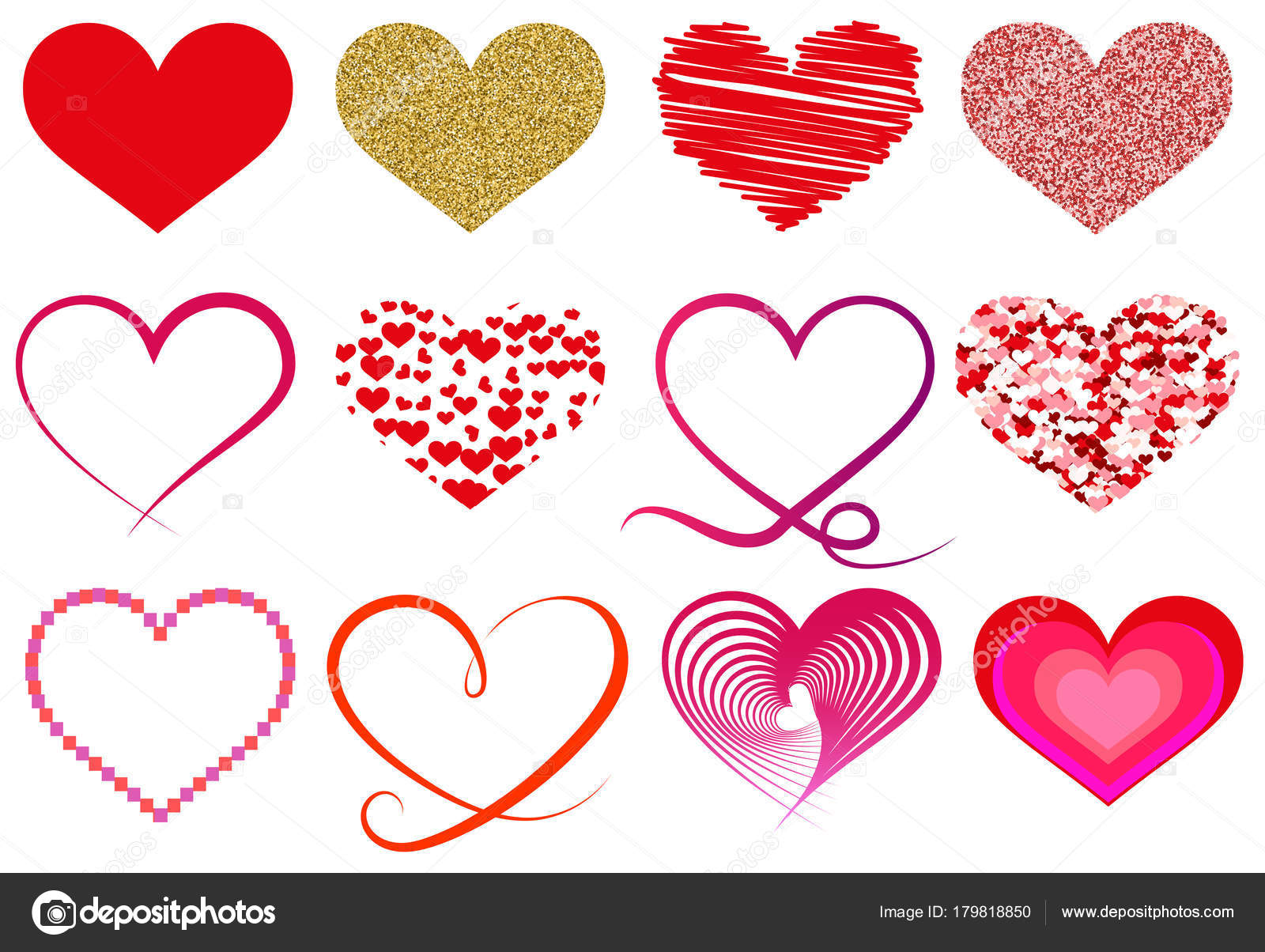 Collection Différents Symboles Forme Coeur Vecteur par ©chris77ho 179818850