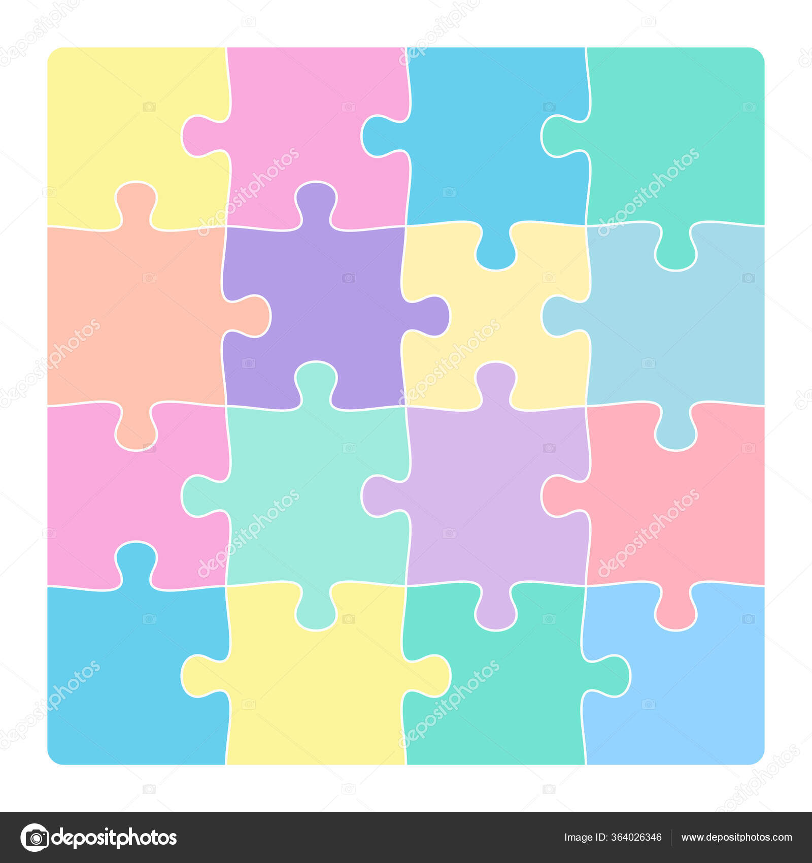 Rompecabezas De Colores Pastel Tabla Encaje Números Colores Pastel