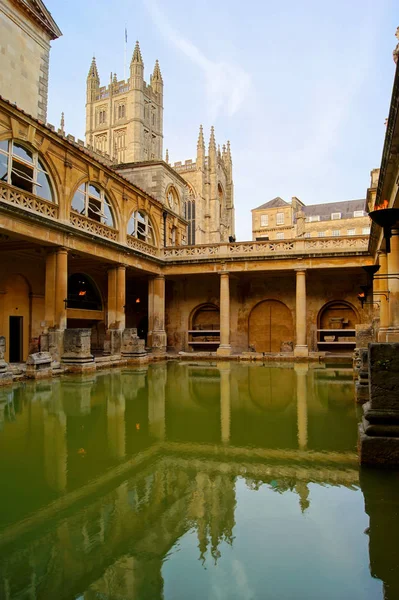 Ancient Roman Baths at Bath England at dusk - Stock Image - Everypixel