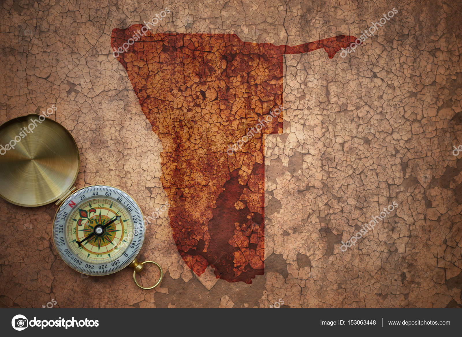 Map of namibia on a old vintage crack paper — Stock Photo © Ruletkka ...