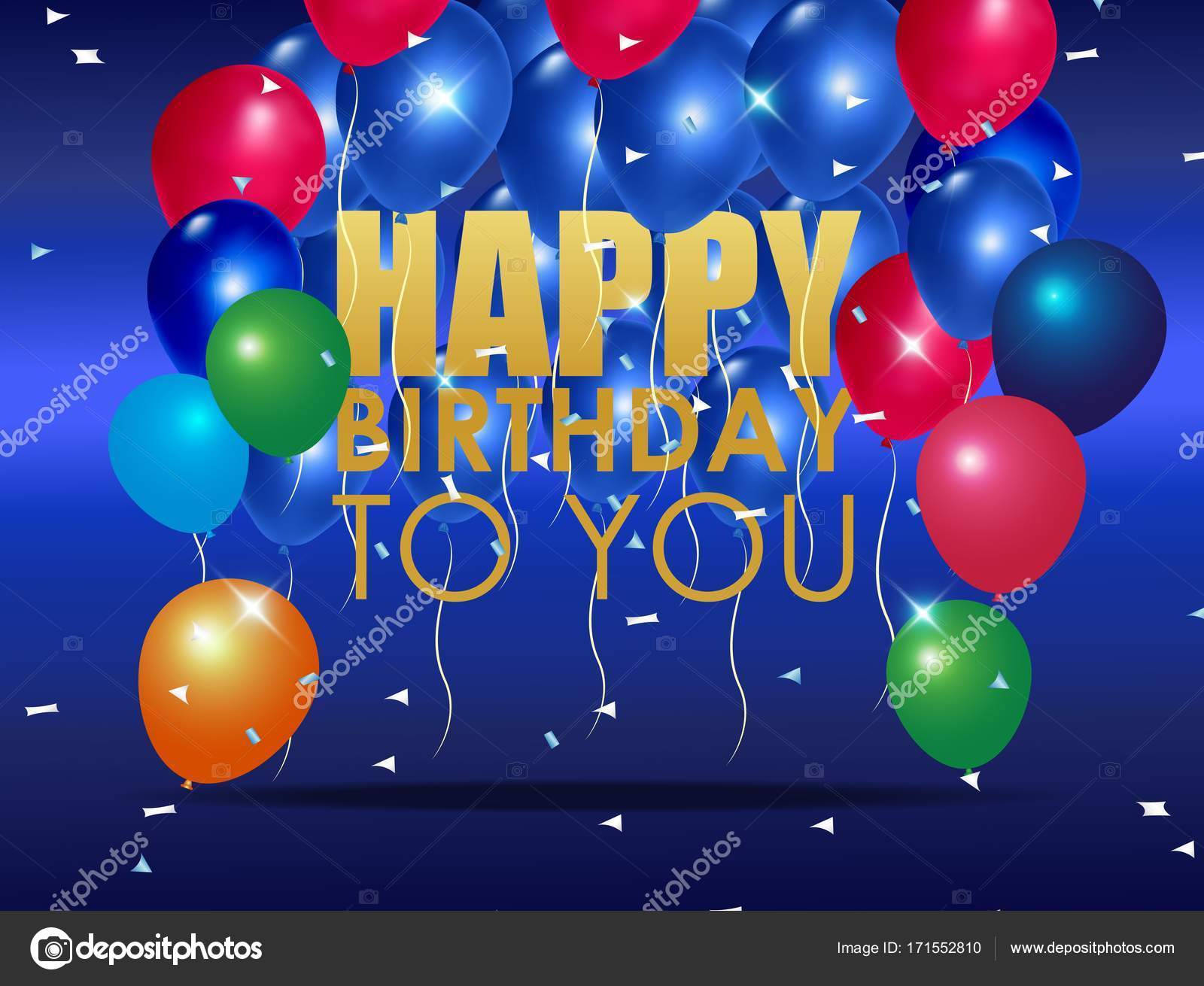 Birthday balloons on blue background Stock Vector Image by ...