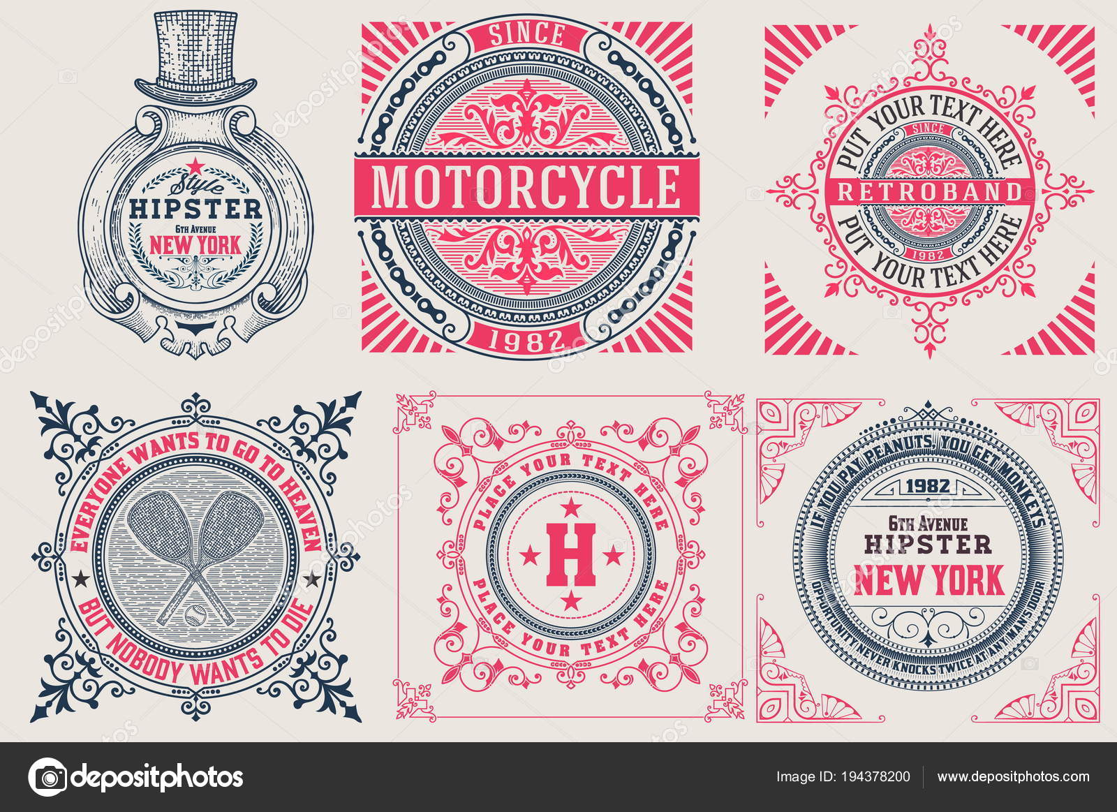 Retro Cards Set Elements Layered Stock Vector Image by ©roverto007 ...