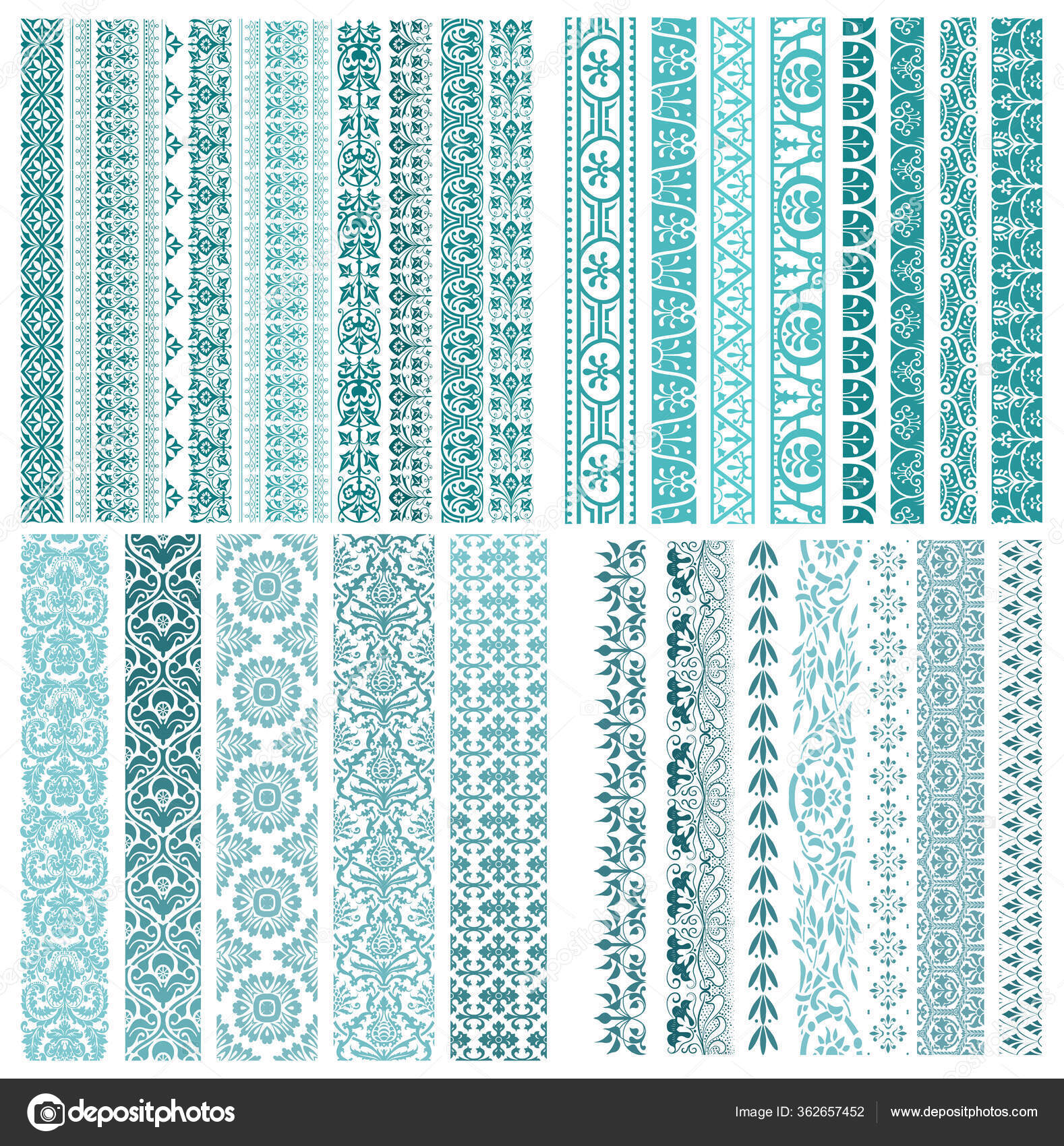 Mega Set Border Patterns Floral Details Stock Vector by ©roverto007 ...