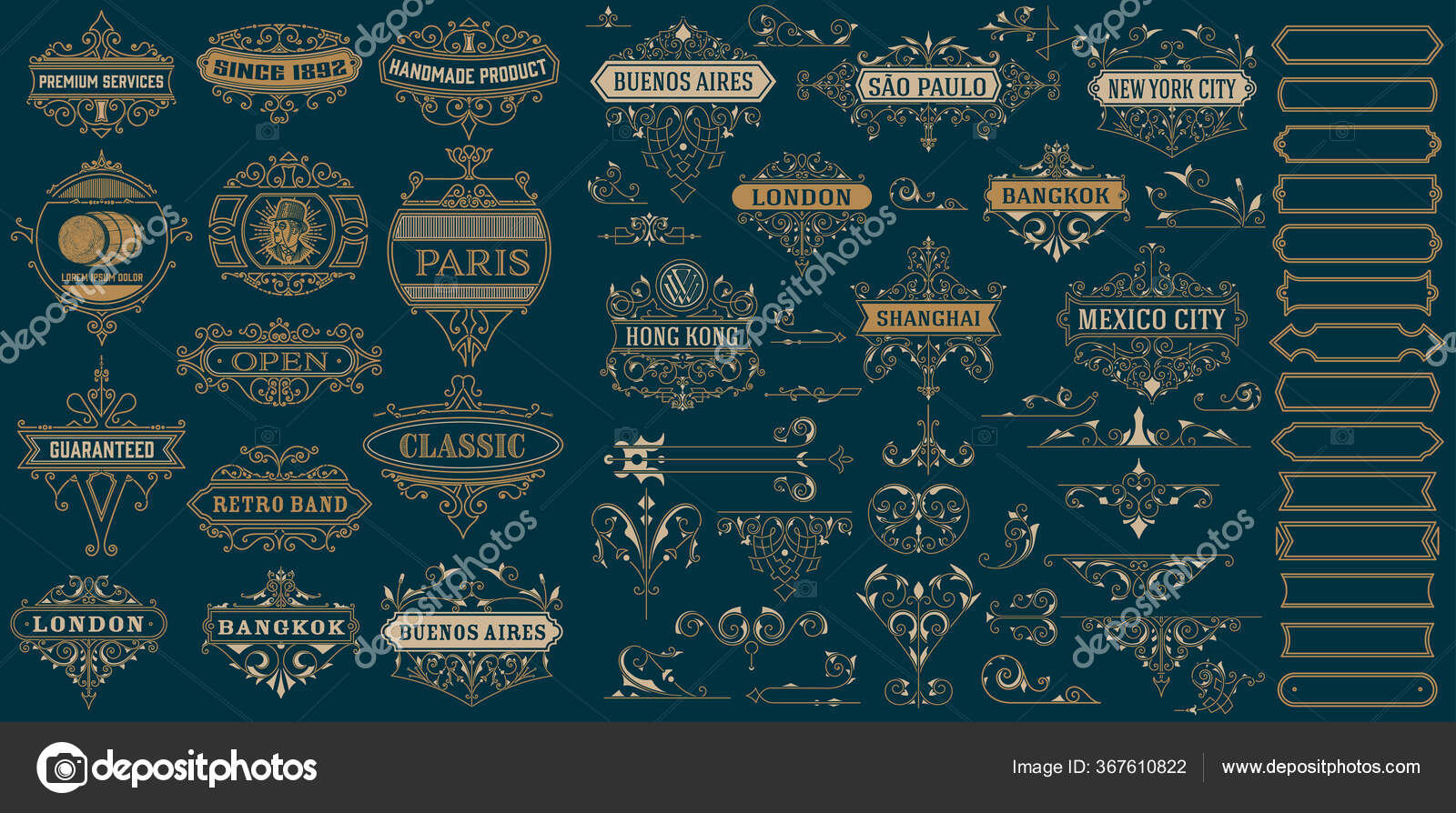 Vintage Logos Elements Vector Template Stock Vector Image by ...
