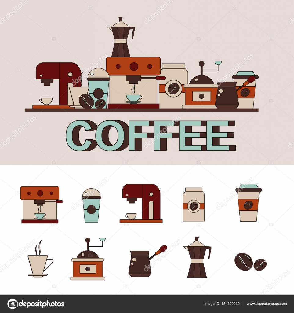 Coffee elements set Stock Vector Image by ©SvelanaST #154390030