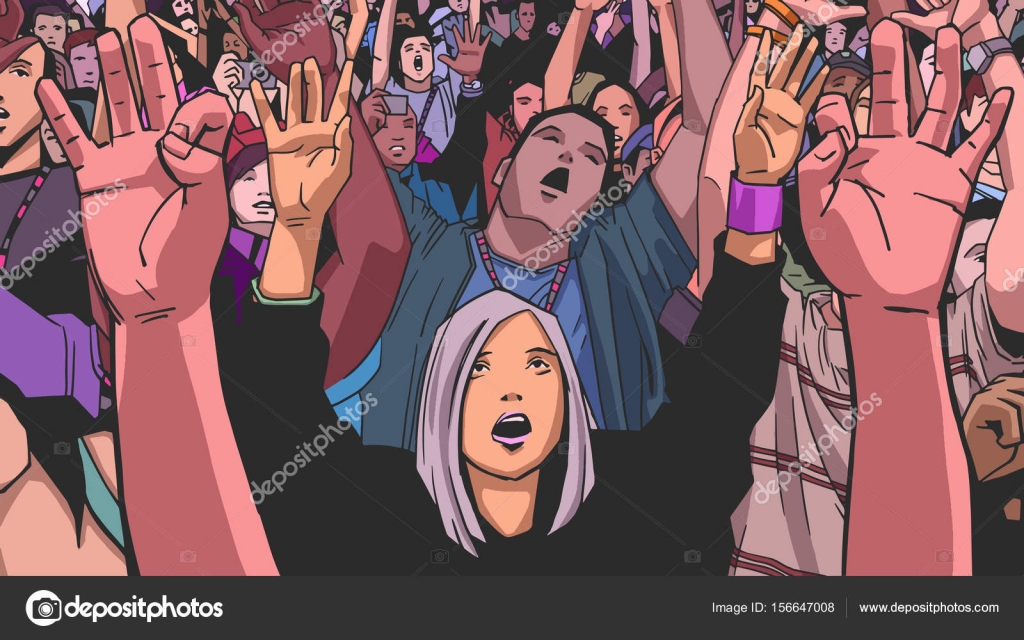 Illustration of crowd partying in color Stock Vector Image by ©robzs ...